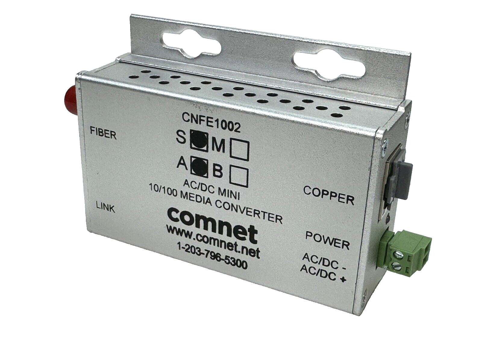 COMNET CNFE1002SAC1A-M MEDIA CONVERTER 100 MB/S 1 FIB TYPE A, SM, ST ...