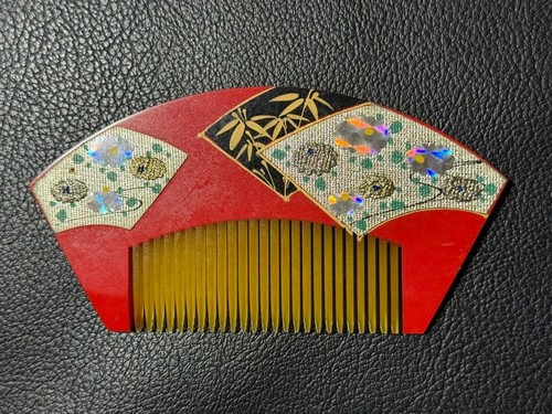 Comb, hologram foil pasted, front comb, decorative comb, hair ornament ...