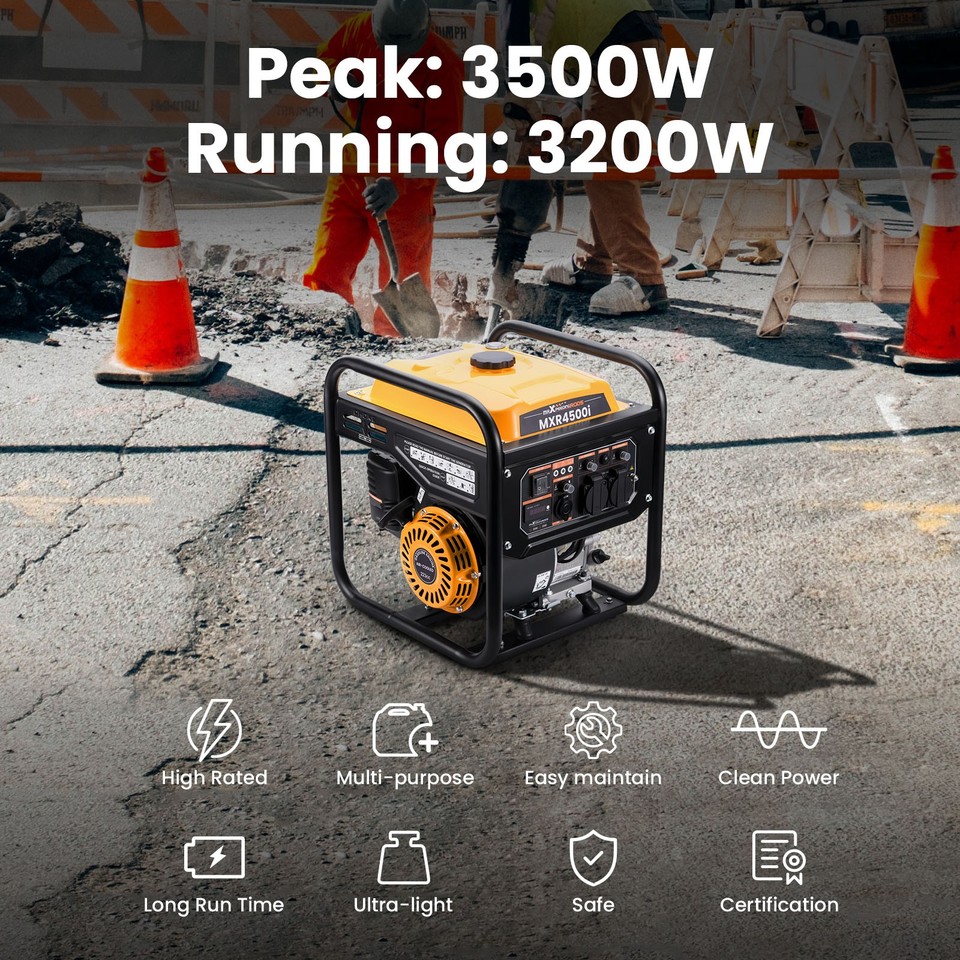 Petrol Inverter Generator Portable 3500W For Outdoor Work & Phone ...