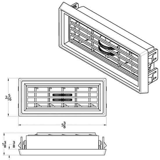 UP 41018 - Large Chrome AC Heater Vent For Peterbilt 330, 375, 377, 378 ...