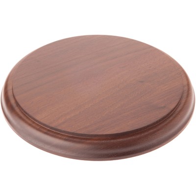 Plymor Solid Walnut Round Wood Base with Ogee Edge, 7.5" W x 7.5" D (6 ...