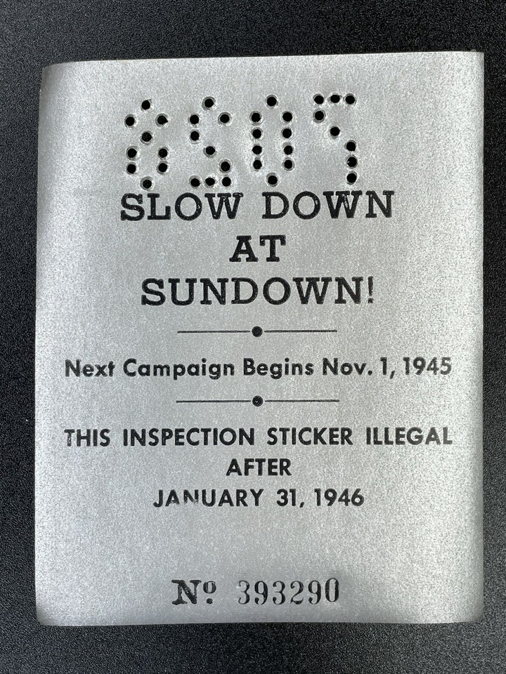 1945 Pennsylvania Inspection Sticker Pa Vtg Car Truck UNISSUED ...