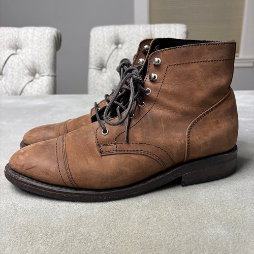 Thursday Captain Boots Men's Size 10.5 Brown Leather Lace-Up Ankle ...