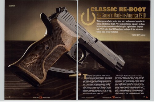2019 Sig Sauer P210 9mm Pistol Print Ad Magazine Advertisement Gun ...