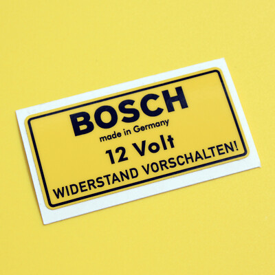 BOSCH 12V YELLOW Coil Sticker Decal Vintage early SAAB 99L etc | eBay