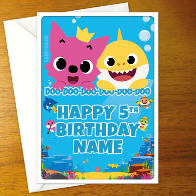 BABY SHARK Personalised Birthday Card - personalized greeting doo ...