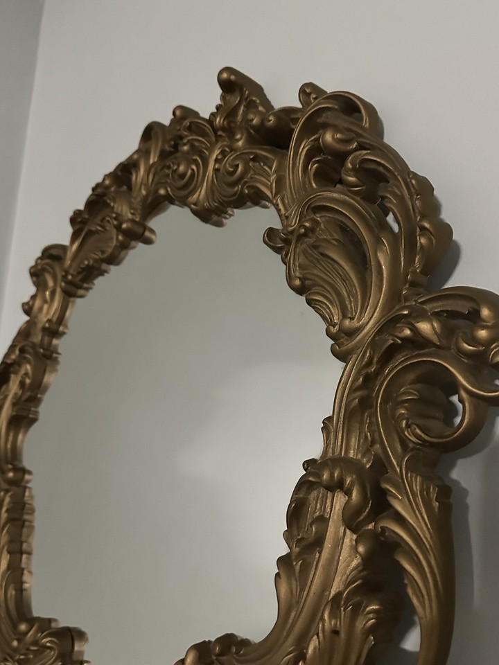 Vtg MCM Burwood Ornate Gold Wall Mirror Hollywood regency | eBay