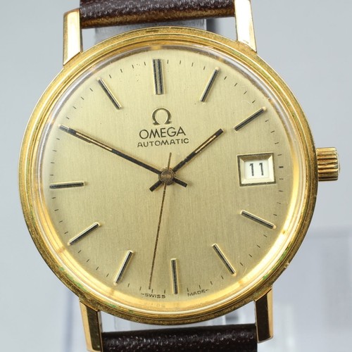 Vintage OMEGA Cal.1010 Gold Date Automatic 34mm Men's Watch 66.0202 ...