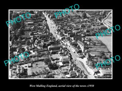 OLD LARGE HISTORIC PHOTO OF WEST MALLING ENGLAND AERIAL VIEW OF TOWN ...