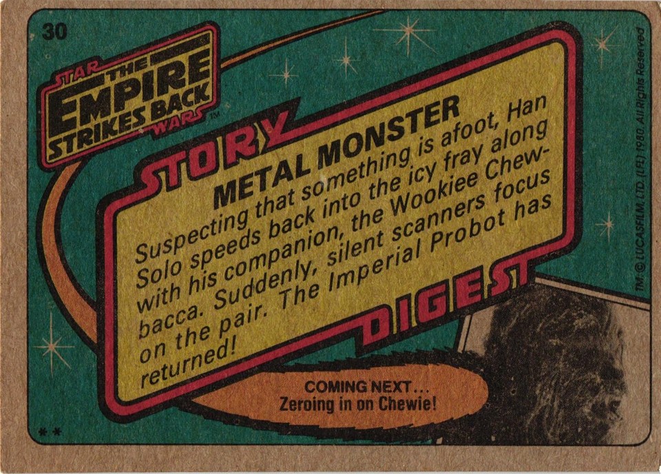 1980 Topps Star Wars Empire Strikes Back #30 Metal Monster | eBay