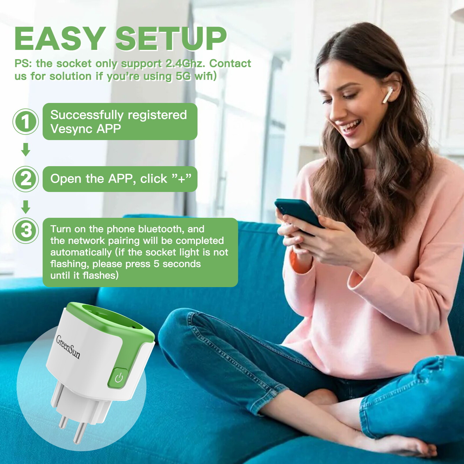 1/2/3/4 Pack Wifi Smart Life Plug 16A WiFi Socket Plug works with ...