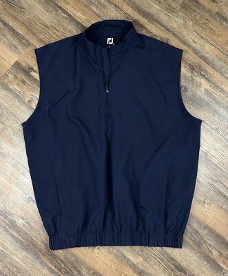 FootJoy FJ 1/2 Zip Golf Vest Men's L Windbreaker Navy Blue Stretch ...