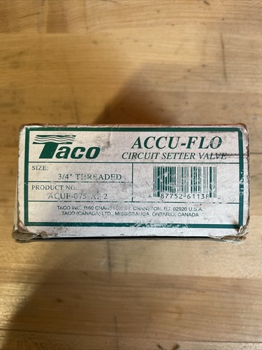 NEW Taco Accu-Flo 3/4" Threaded NPT Circuit Setter Balancing Valve ACUF ...