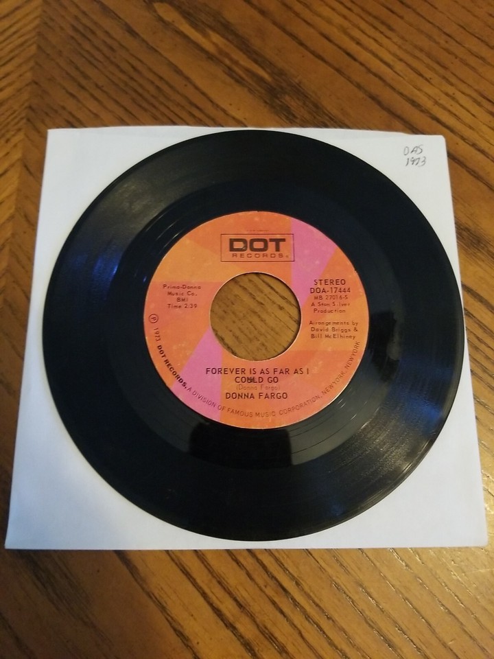 Donna Fargo Forever Is As Far As I Could Go / Superman 7" 45 rpm Dot ...