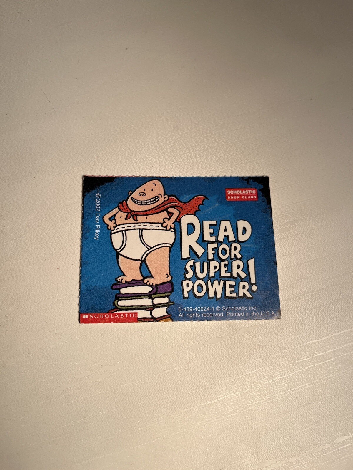 Vntg 2002 Scholastic Captain Underpants Sticker Scholastic Read For ...