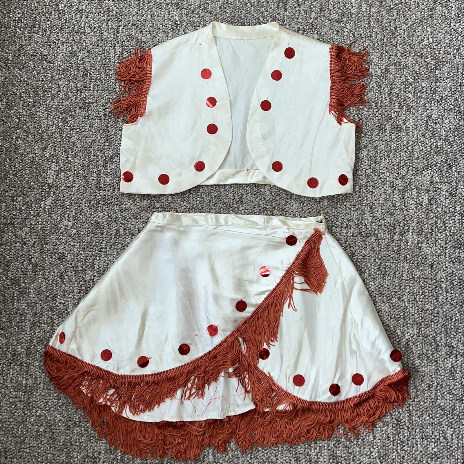 Vintage 1940s 1950s Girls Rodeo Cowgirl Satin Dance C… - Gem