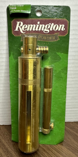 Remington flow-view Solid Brass Black Powder Flask & Powder Measure ...