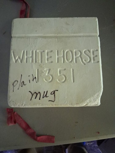 Ceramic Slip Casting Mold White Horse Mug 1351 - added mo;d for handles ...