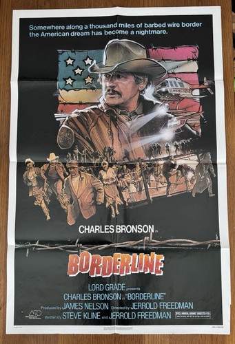 BORDERLINE MOVIE POSTER CHARLES BRONSON 27x41 DREW STRUZAN ART BORDER ...
