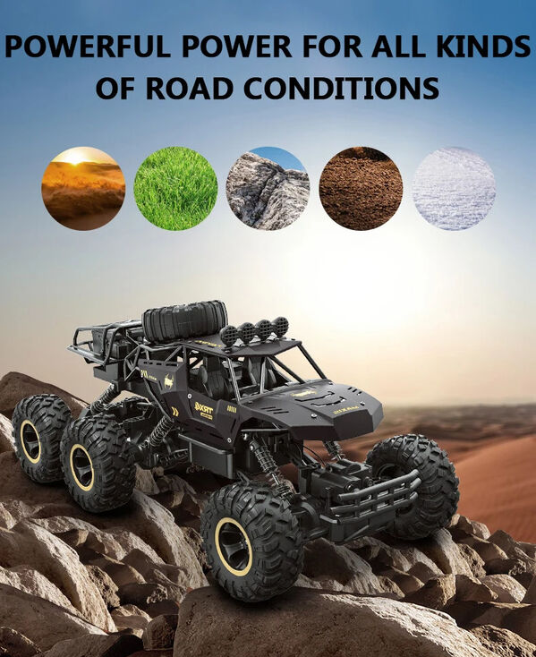 Giant 6-Wheel Remote Control Car 4x4 Off-Road Vehicle, Rechargeable ...