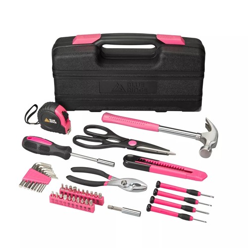 Blue Ridge Tools 40pc Household Tool Pink: Women's Tool Kit with Pliers ...