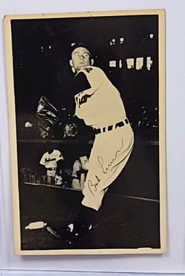 1955 Bob Lemon Signed Photo Post Card MLB Cleveland Indians New York ...