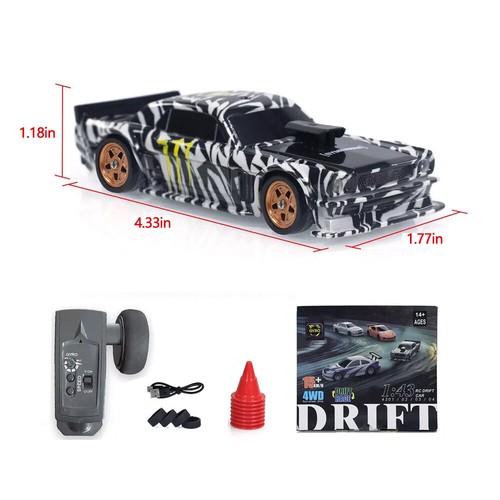 1/43 Scale RC Drift Race Car Gyro 4WD Ready to Go Mini Car Toy High ...