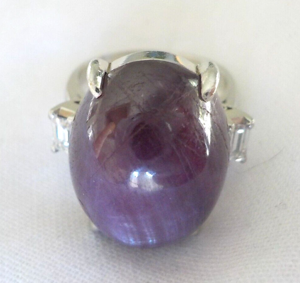 Heavy Platinum Cherry Pink Star Ruby Diamond Ring - 12.17 gms, Sz 6.25, 10.24 ct | eBay