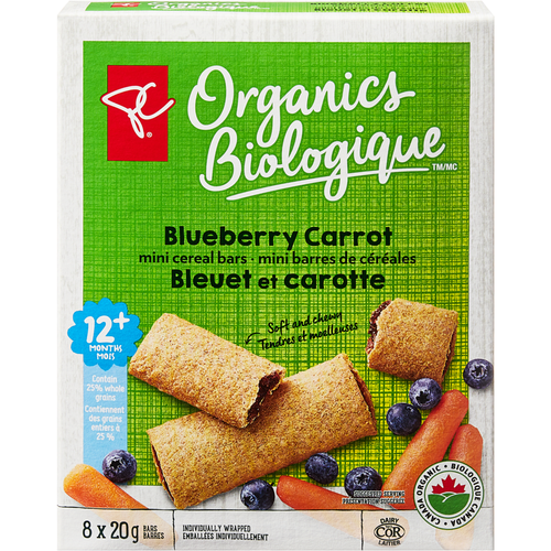 4-Pack PC Organics Blueberry Carrot Mini Cereal Bars | eBay