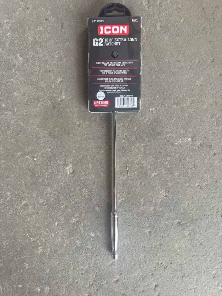 Icon 1/4” Drive Extra Long G2 Series Ratchet R1XL Brand New! Free S&H ...