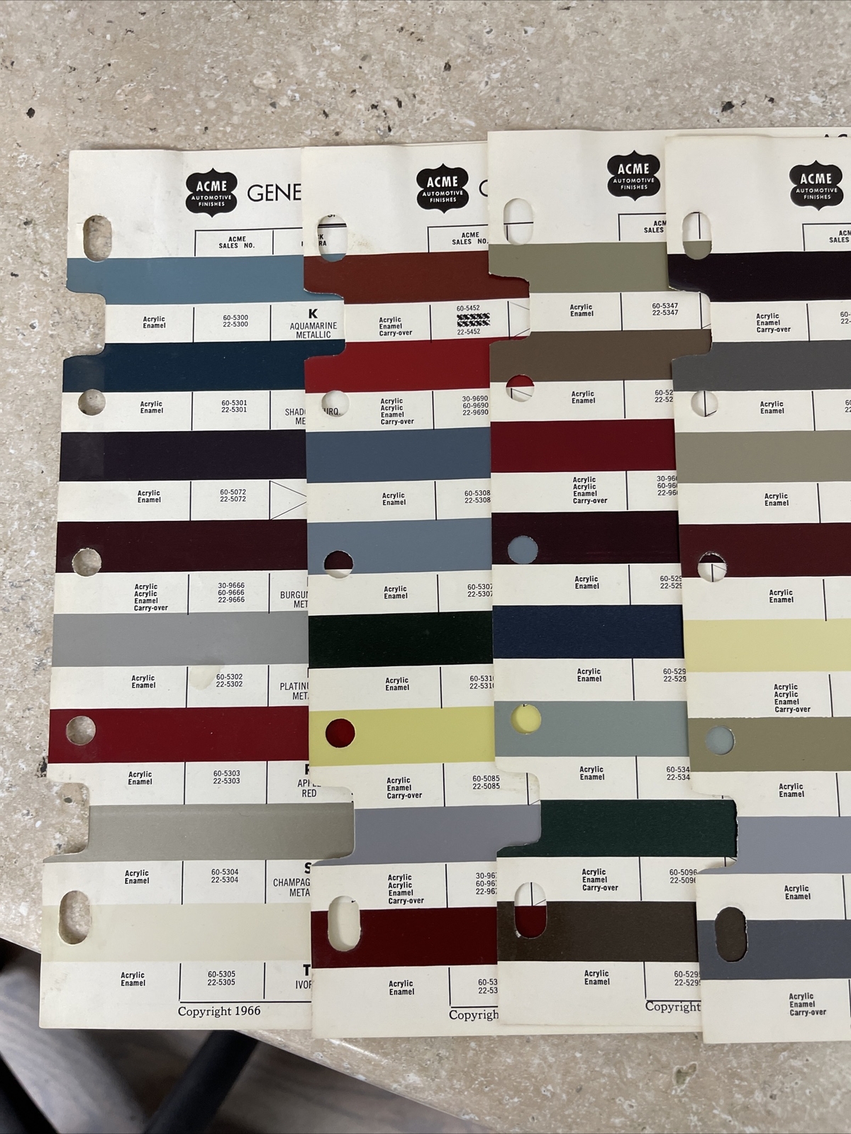1967 ACME Automotive Finishes Color Manual Guide Chips GM Truck ...