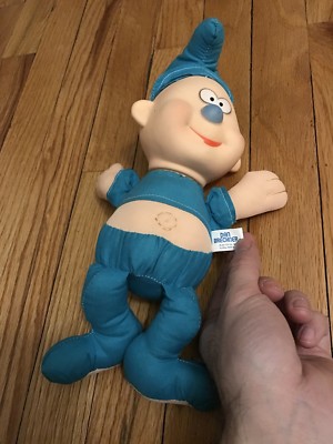 Vintage Dan Brechner Smurf Elf Pixie Rubber Face Mesh/Sock Doll Plush ...
