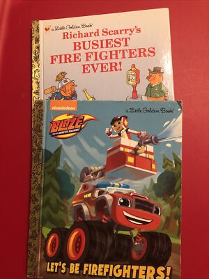 Golden Book Fire Fighter Books (2) Let’s Be Firefighters/Busiest Fire ...