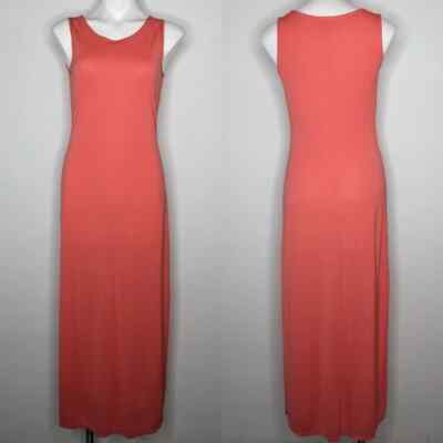 La Perla salmon orange sleeveless gold chain accent maxi dress 44 | eBay