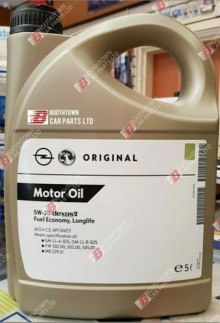 Vauxhall GM Dexos 2 5W-30 Fully Synthetic Engine Oil - 5 Litres for ...