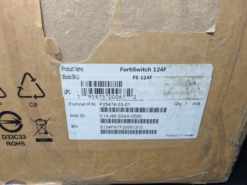 Fortinet FS-124F FortiSwitch 124F 24-Port Managed Network Switch Open ...