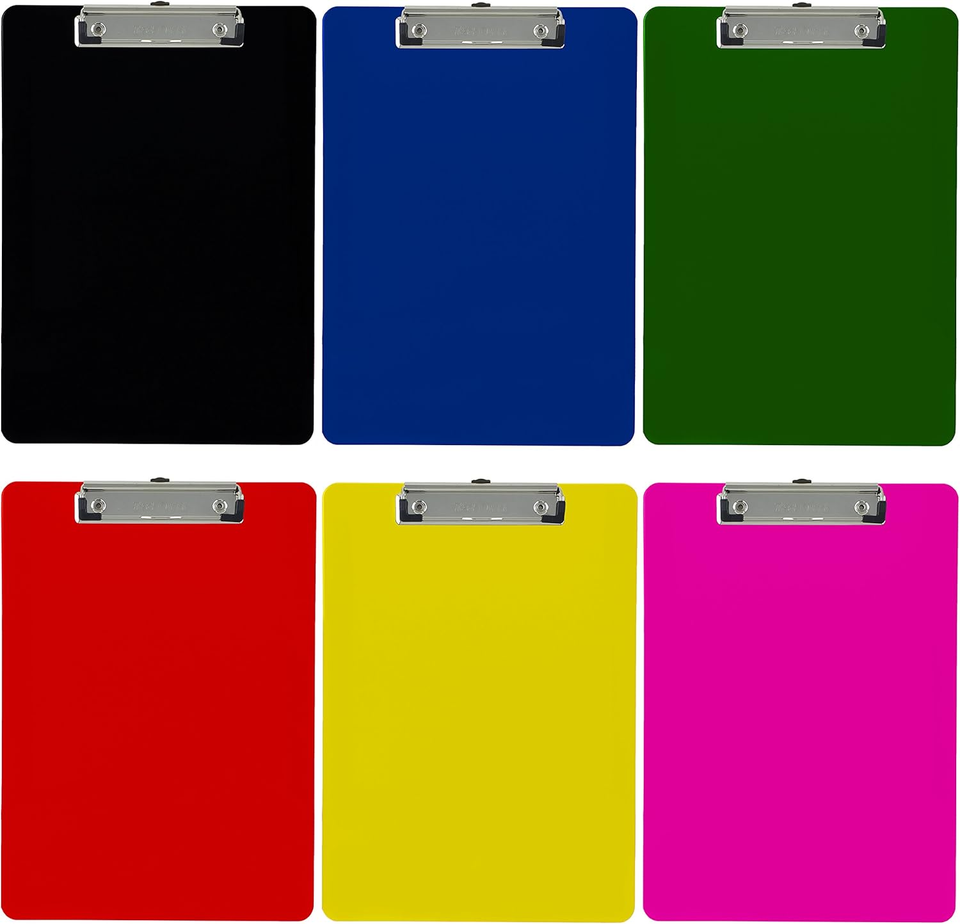 Trade Quest Plastic Clipboard Opaque Color Letter Size Low Profile Clip ...