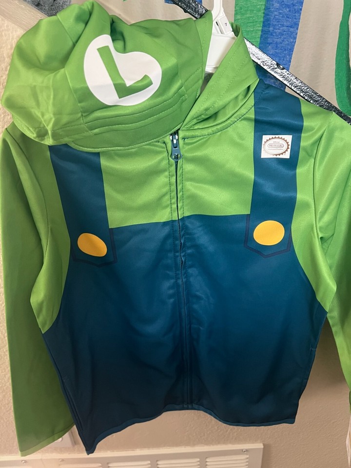 BOYS JUMPING BEAN NINTENDO SUPER MARIO LUIGI ZIP HOOD JACKET SZ 6, 7 ...
