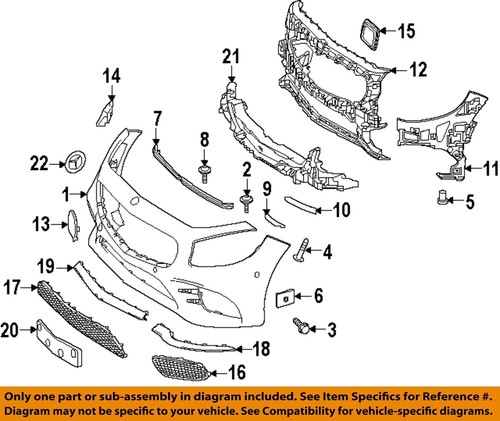 MERCEDES OEM S550 Front Bumper Grille Grill-Bumper Cover Retainer ...