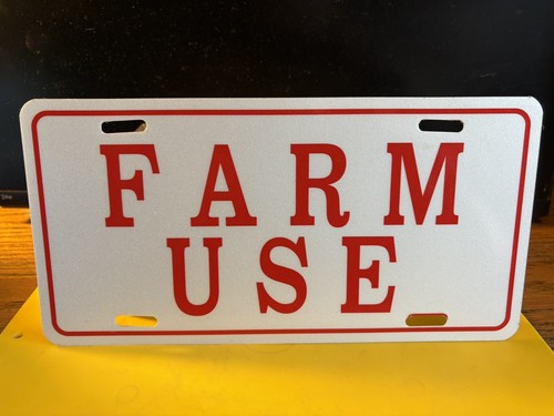 FARM USE UNIVERSAL METAL LICENSE PLATE NEW IN PLASTIC FOR TRACTOR/TRUCK ...