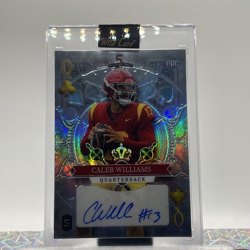 CALEB WILLIAMS 1/1 AUTO 2023 Wild Card 5 Card Draw Stacked Deck Queen ...