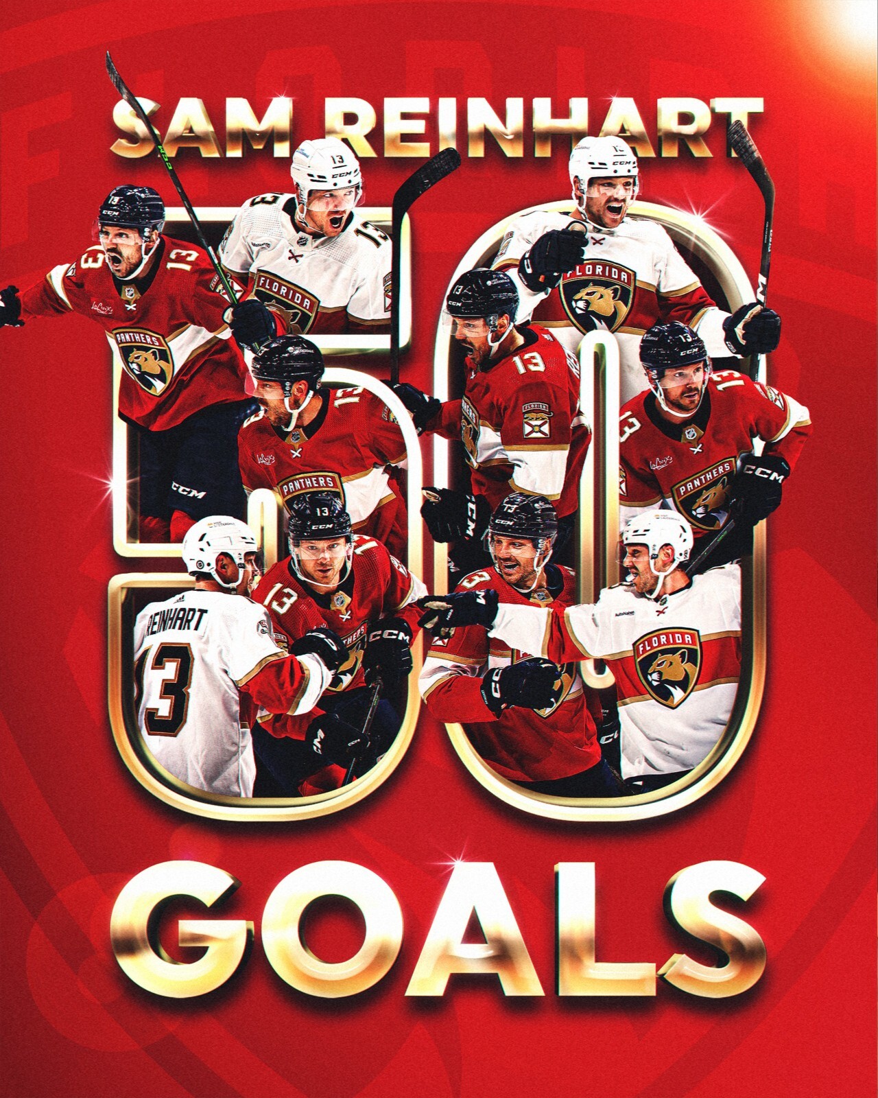 Sam Reinhart 50 Goal Season Collage Florida Panthers 8x10 NHL Hockey ...