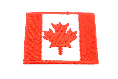 Canadian Flag Patch Iron On Maple Leaf Red White Embroidered Applique ...