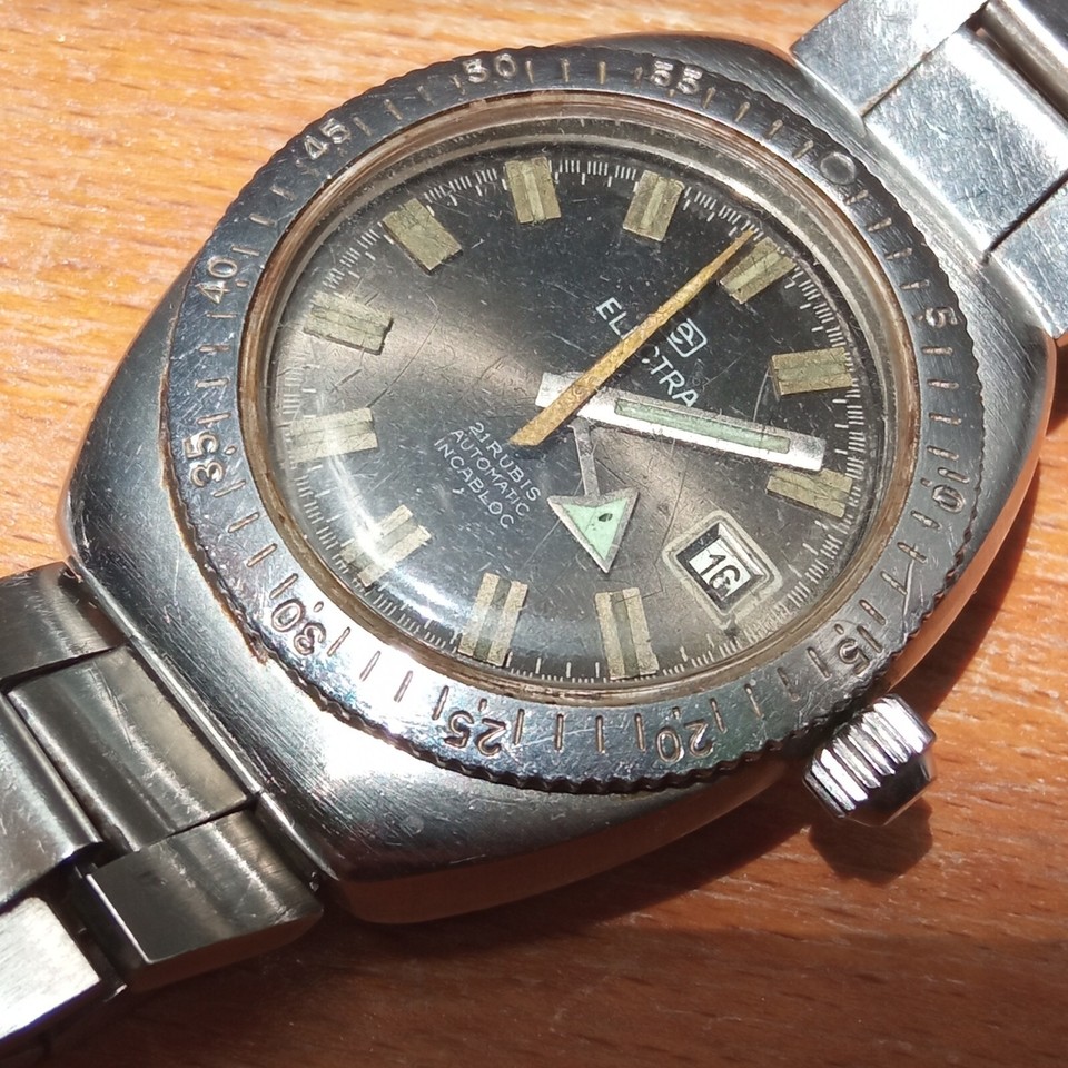 ELECTRA Skin Diver 20 ATM Automatic Stainless Steel Rare Vintage 38mm ...
