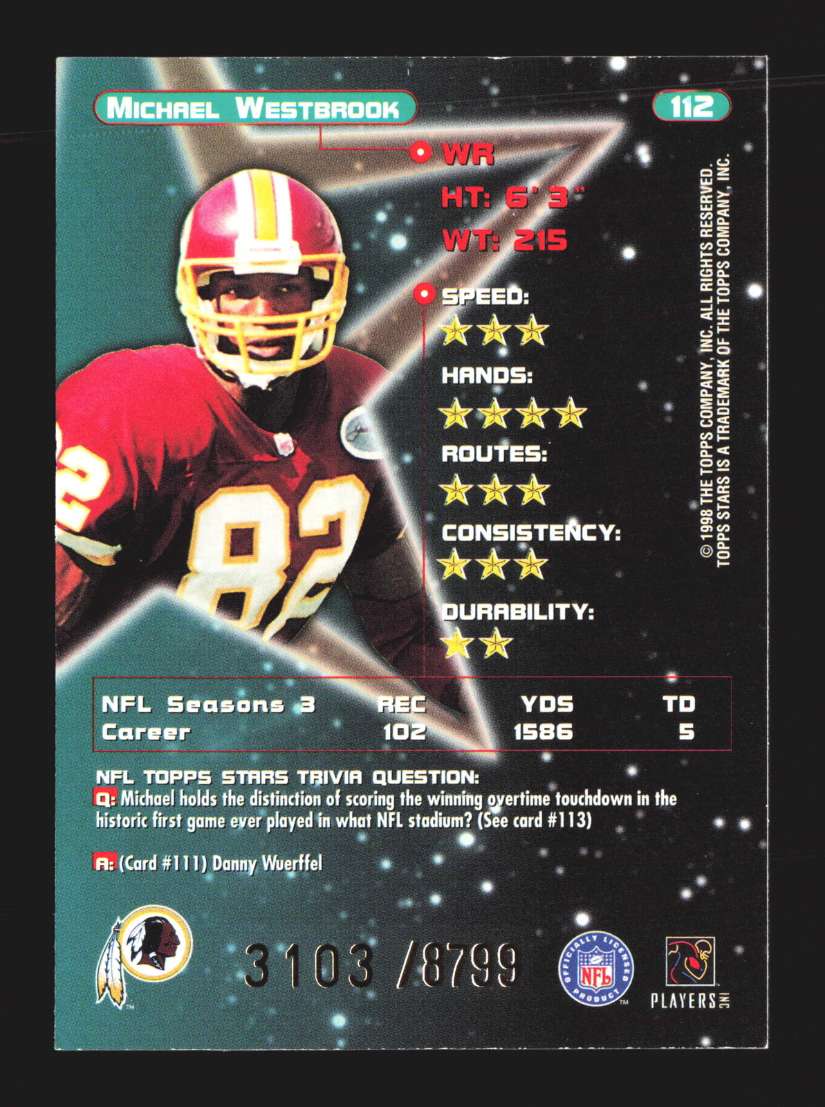 1998 Topps Stars - #112 Michael Westbrook /8799 for sale online | eBay