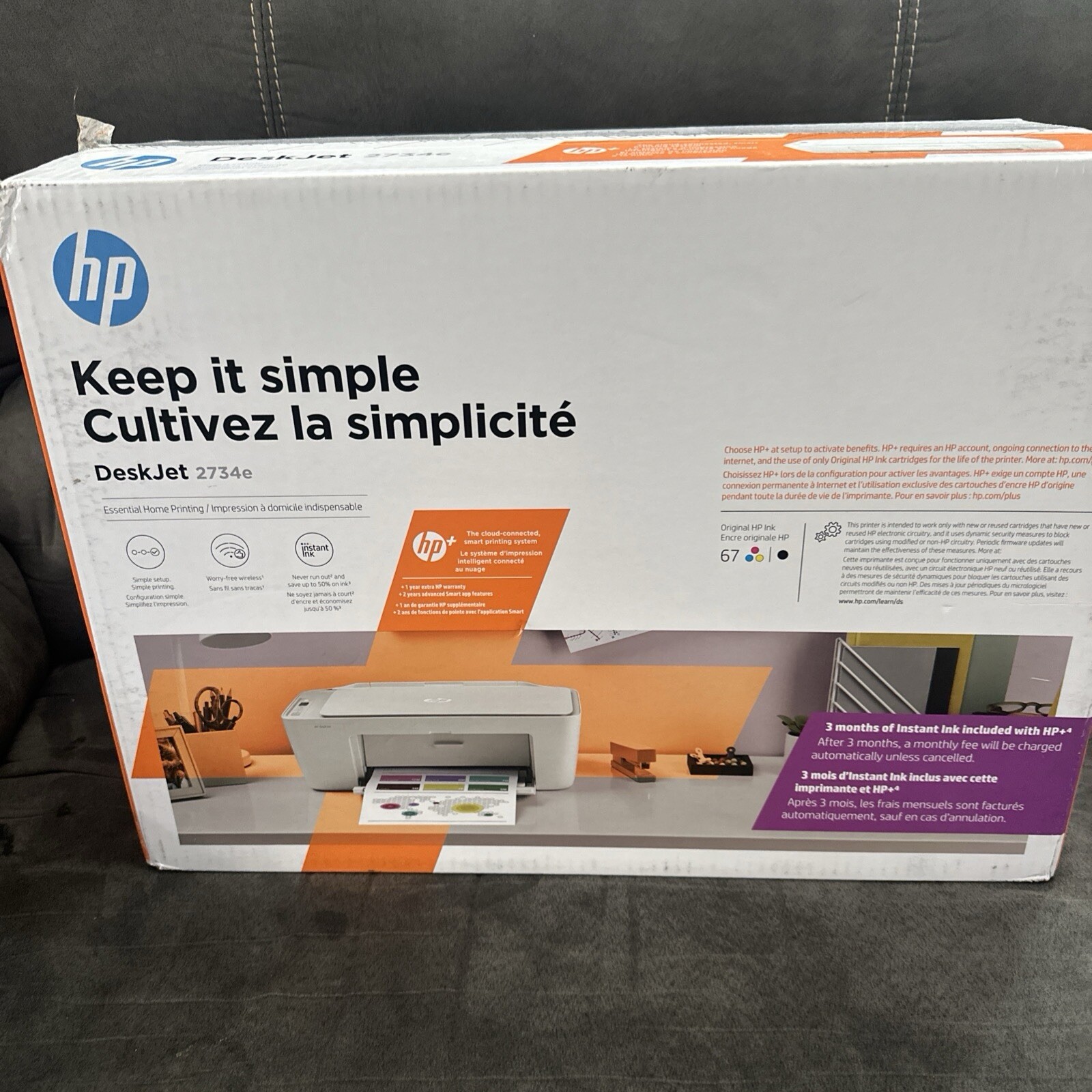 HP - DeskJet 2734e Wireless All-In-One Inkjet Printer with 6 months of ...