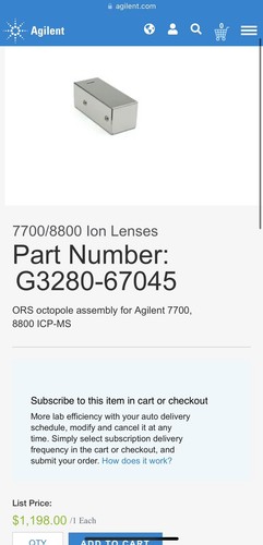 Agilent technologies, octopole assembly, Part #G3280-67045 | eBay