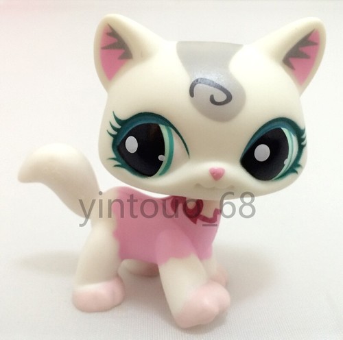 #1699 Pet LPS Felina Murchent White & Pink Kitty Cat Green Eyes | eBay