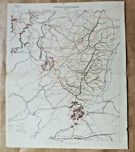 Old Military Map Franco German Border Southern Part | eBay