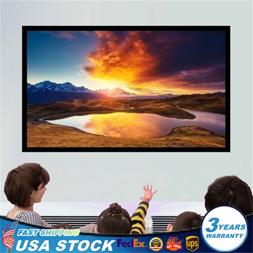 130" Projector Screen Projection Screen Wall-mounted HD 16:9 Projector ...